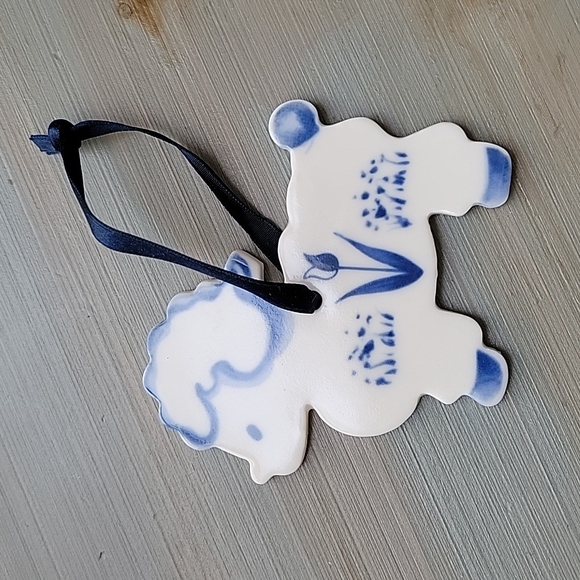 Source Unknown | Accents | Blue White Ceramic Lamb Ornament | Poshmark